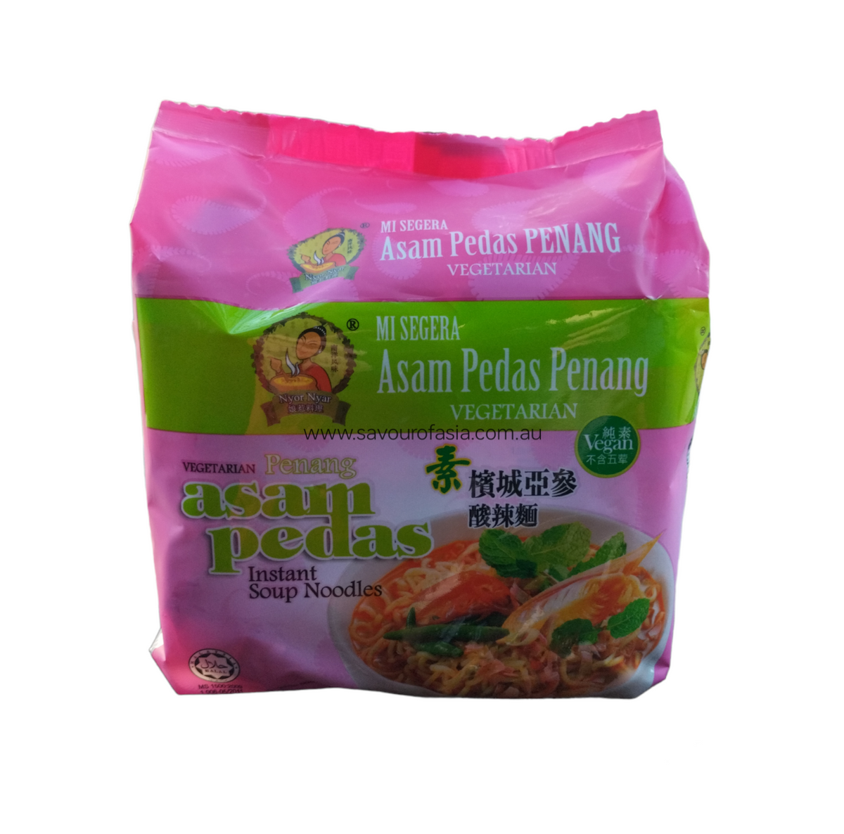 Nyor Nyar Vegetarian Asam Pedas PENANG Instant Soup Noodles 420g 檳城亞參酸辣 ...